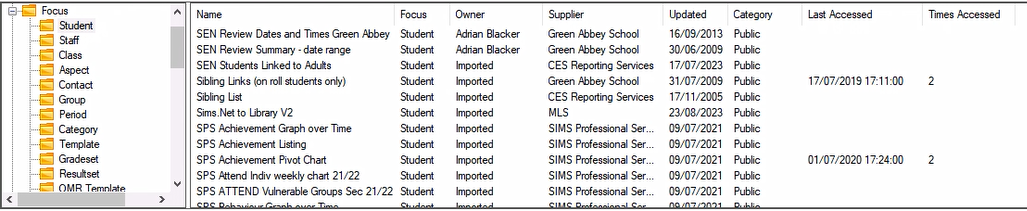 Exporting a CSV - SIMS